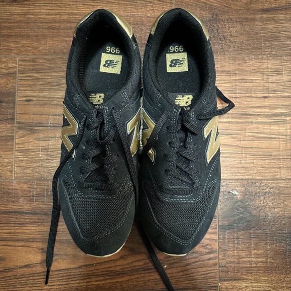 New Balance | Shoes | New Balance Sneakers 966 Black And Gold | Poshmark